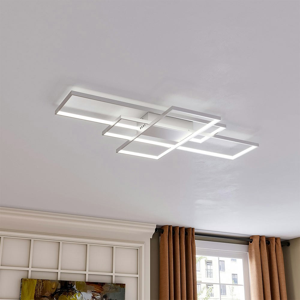 Living and Home Modern Rectangular LED Ceiling Light | Rackhams
