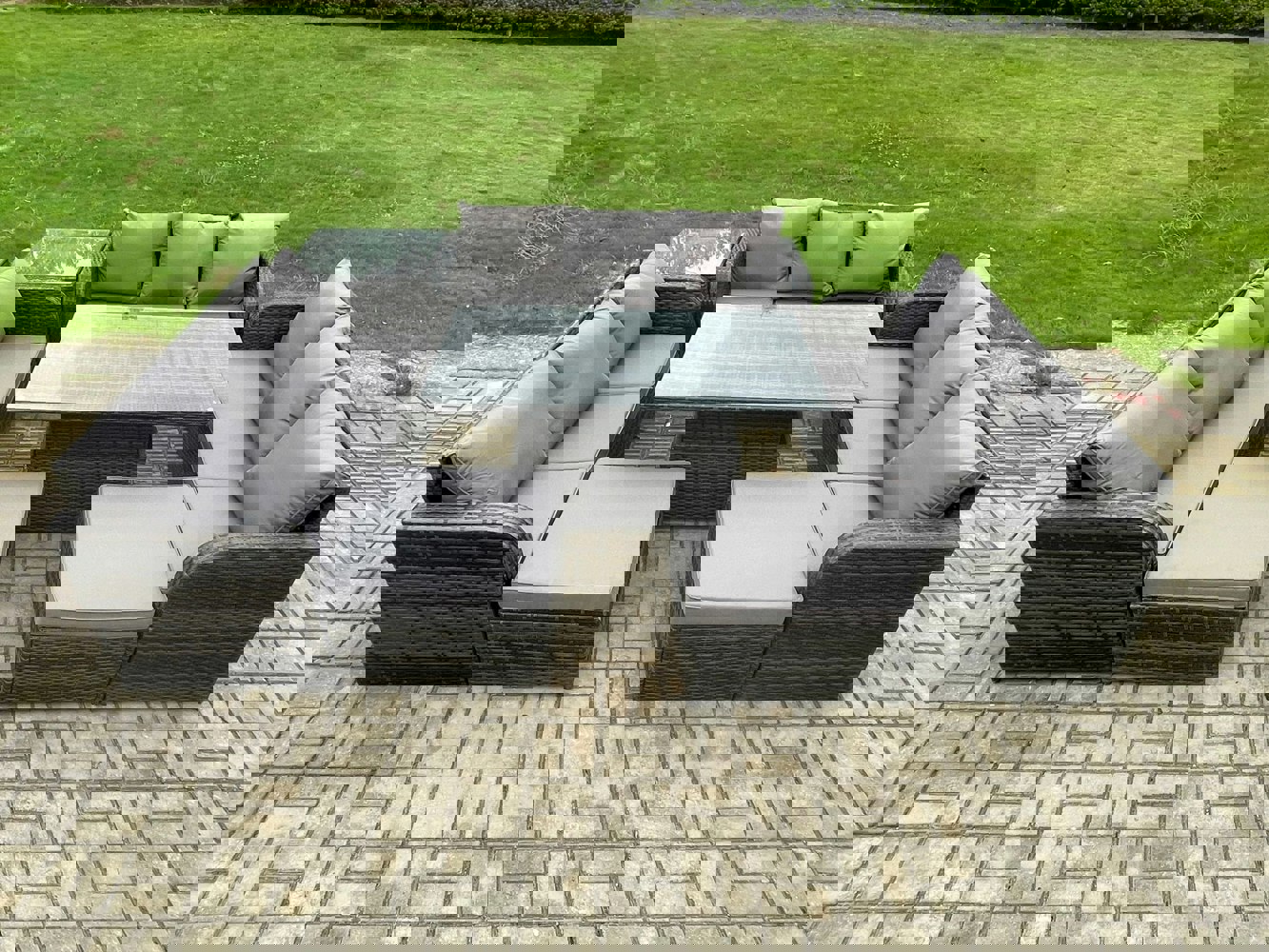 Fimous 11-Seater Dark Grey Rattan Outdoor Lounge Set | | Rackhams