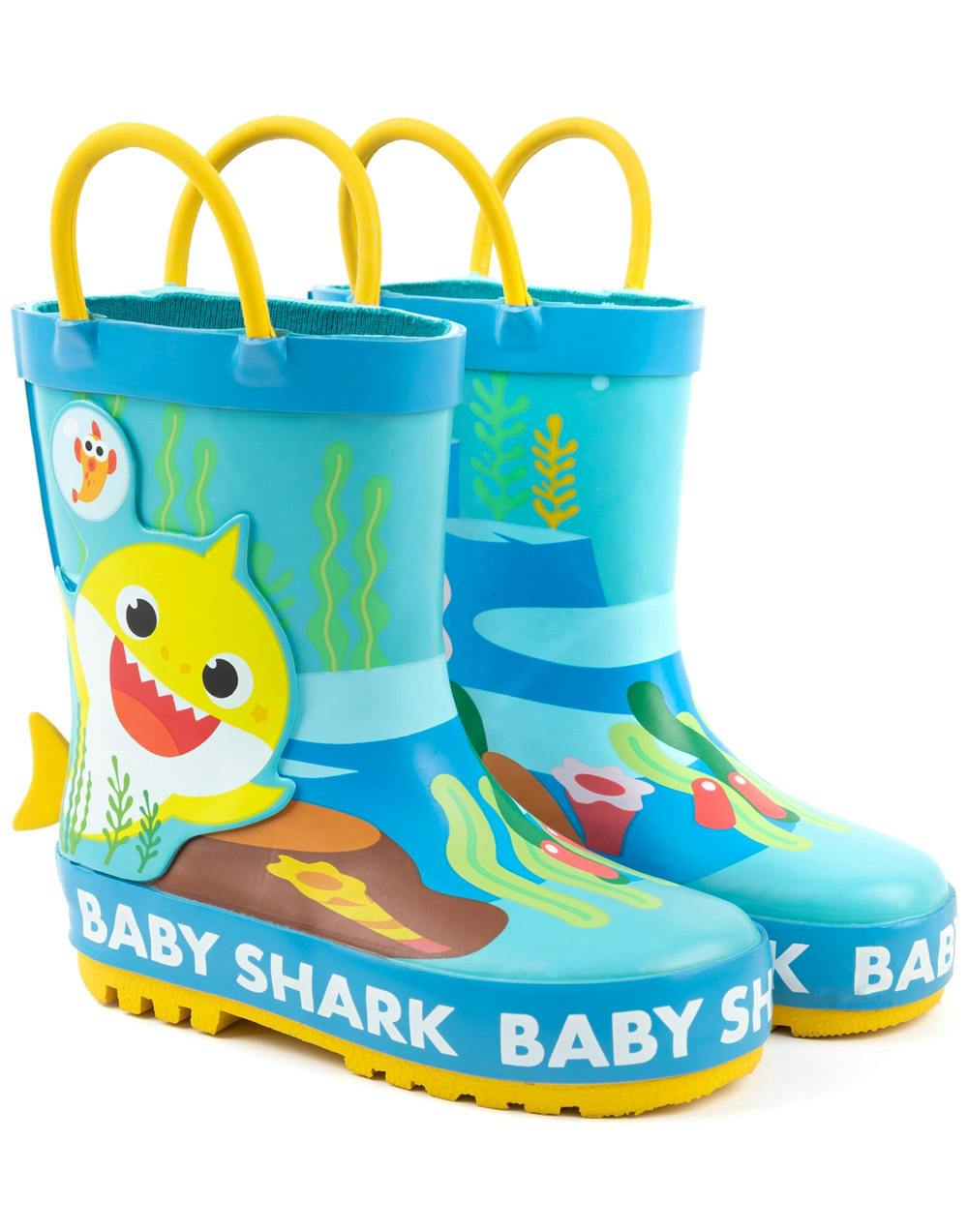 Baby Shark Boys Blue 3D Fin Applique Wellington Boots | Rackhams