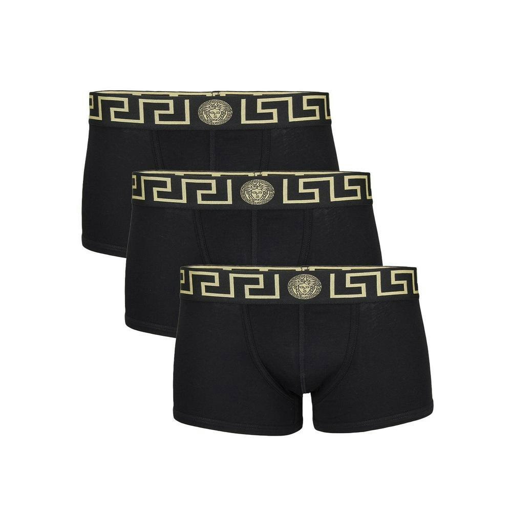 VERSACE 3-Pack Greca Border Boxer Trunks, Black | Rackhams