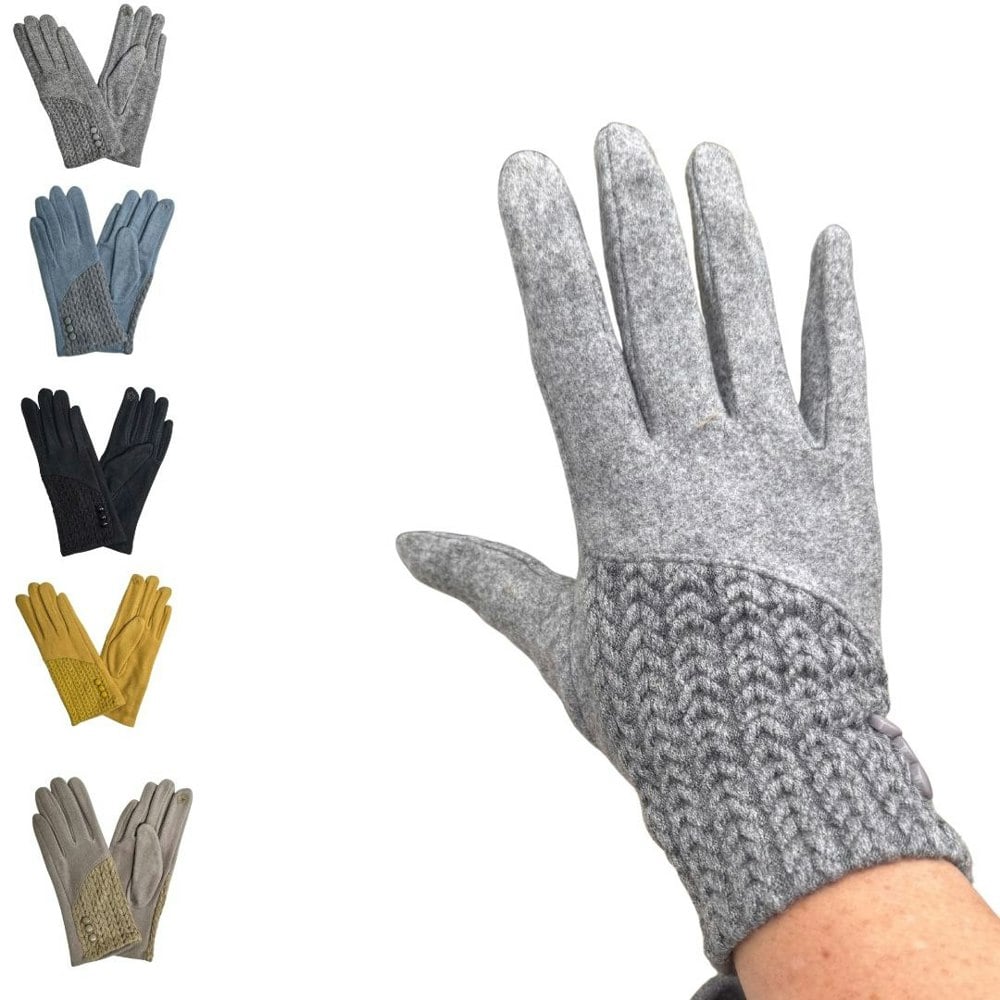 Love EMVY Cashmere Blend Gloves With Button Detailing | Rackhams