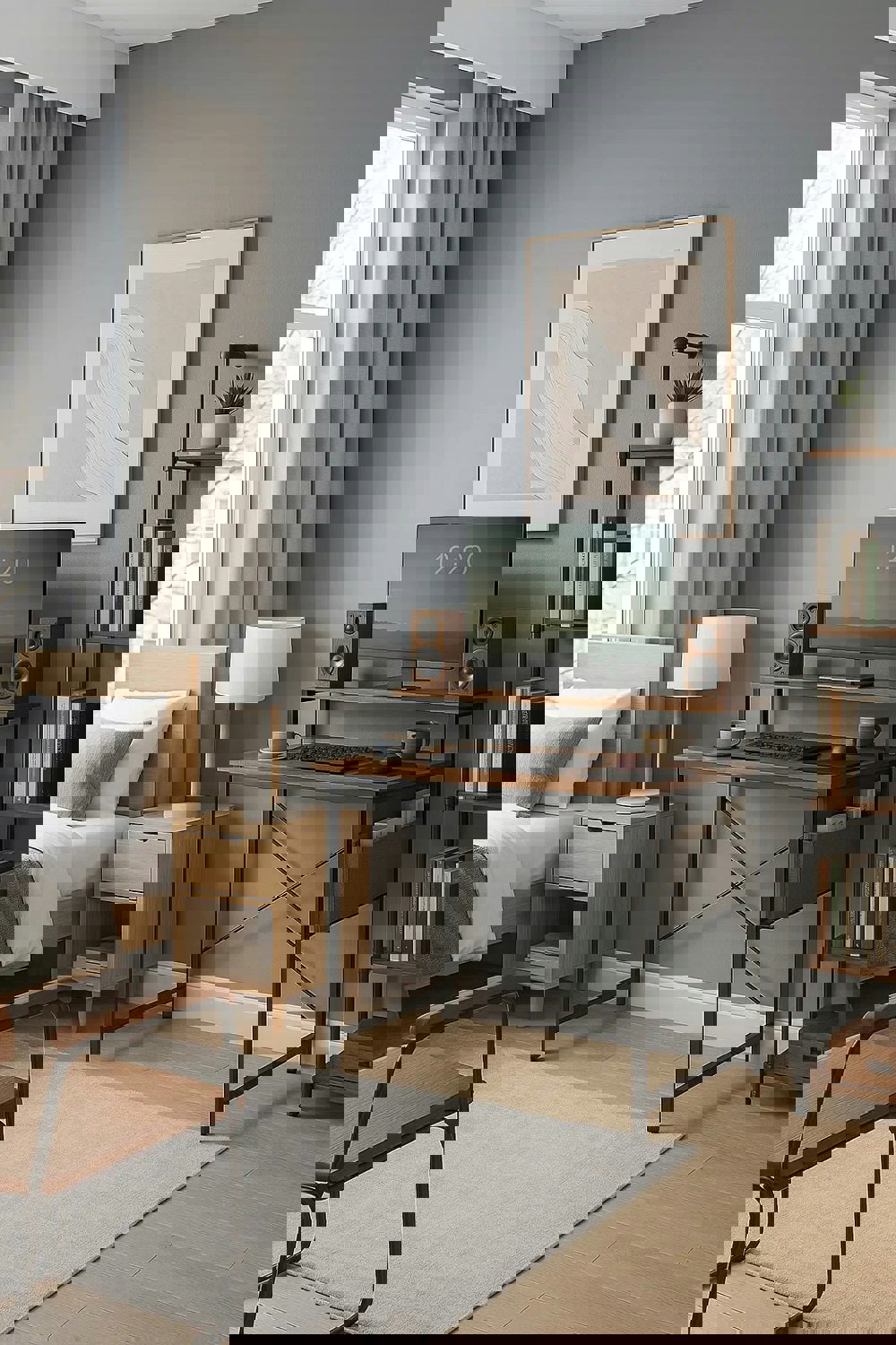 Modcraft Industrial Style Computer Desk with Monitor | Rackhams