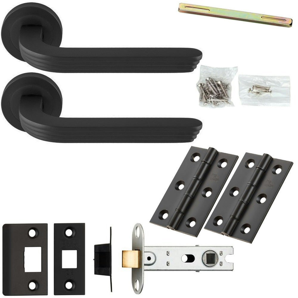Loops Door Handle & Latch Pack - Anthracite Grey - Art | Rackhams