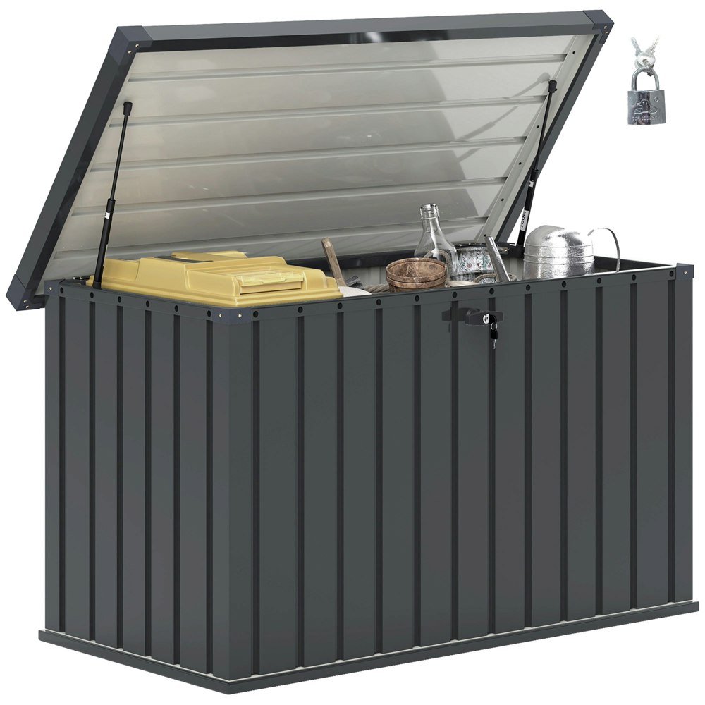 Outsunny 400L Waterproof Metal Outdoor Storage Box | Rackhams