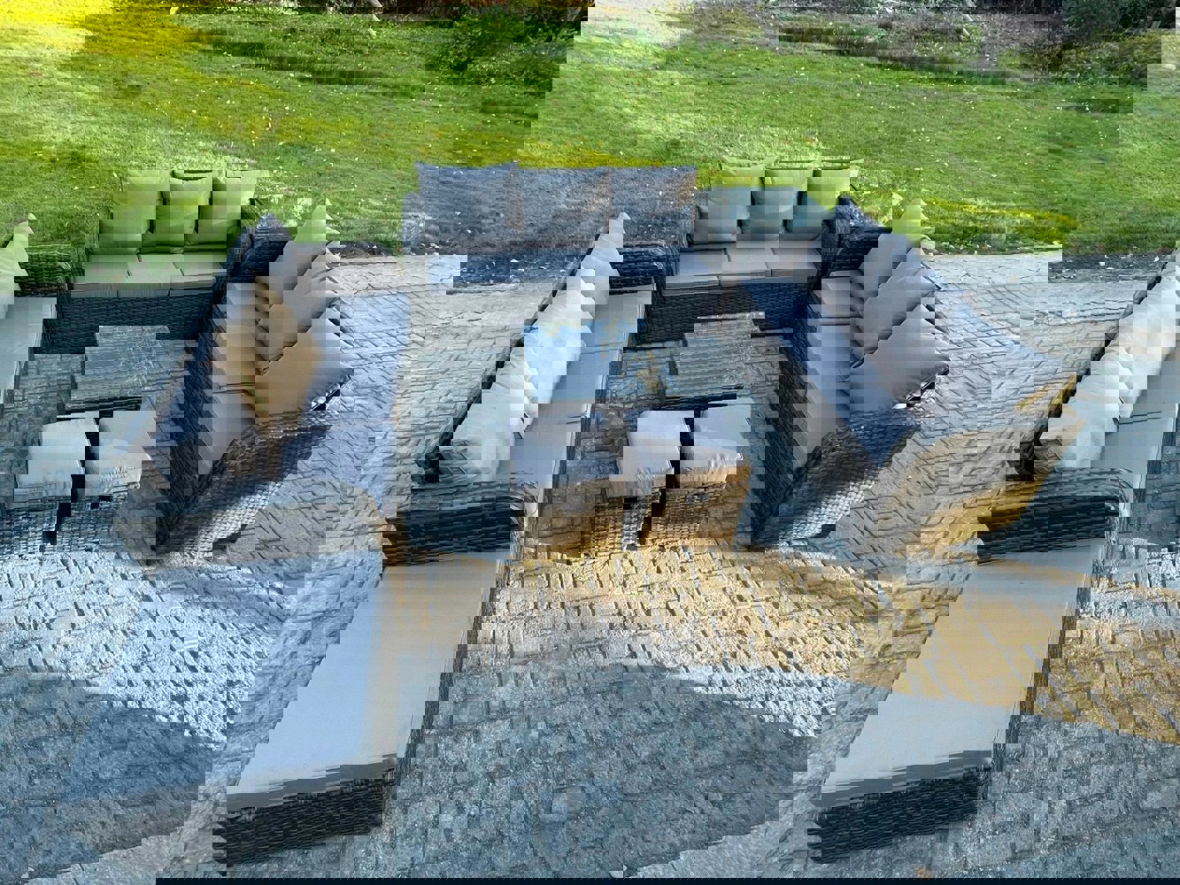 Fimous 12 Seater Rattan Outdoor Furniture Set Patio | Rackhams