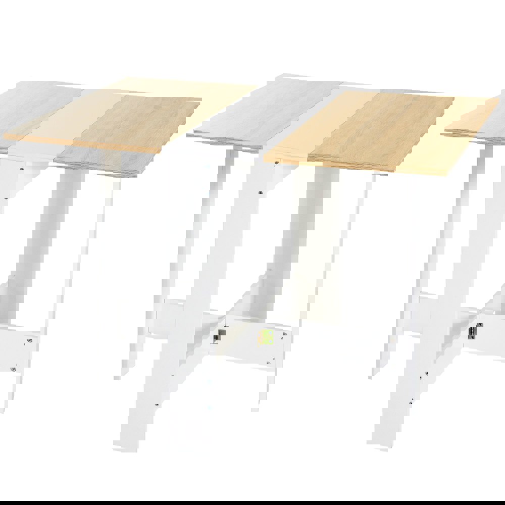 HOMCOM Wooden Folding Table Writing Desk Oak, White | Rackhams