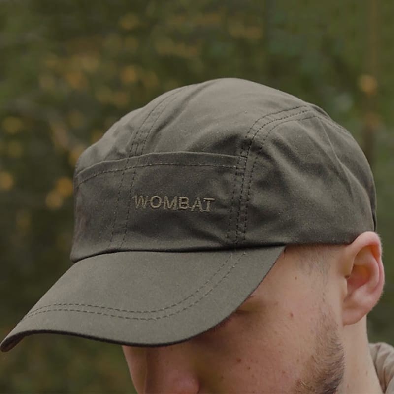Wombat Leather Waxed Canvas Baseball Hat - Green | Rackhams