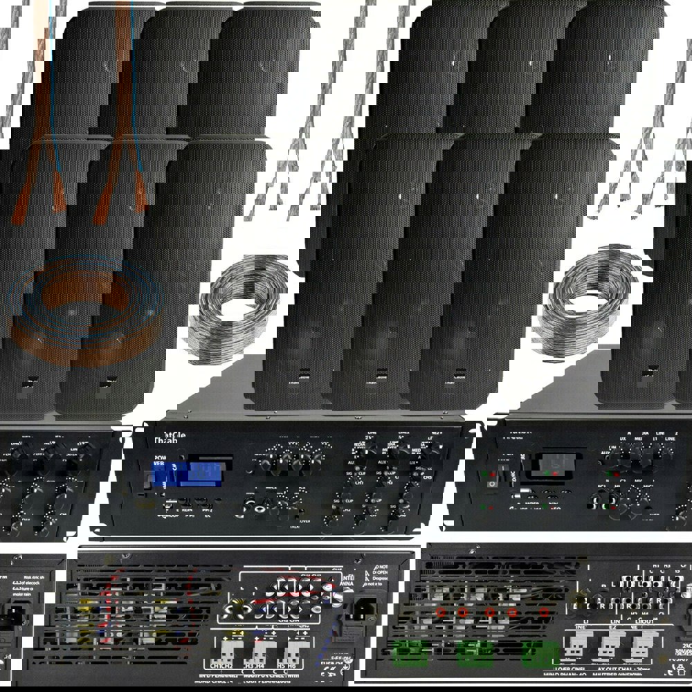 Loops 1200W Bluetooth Sound System 6x 200W Black Wall | Rackhams