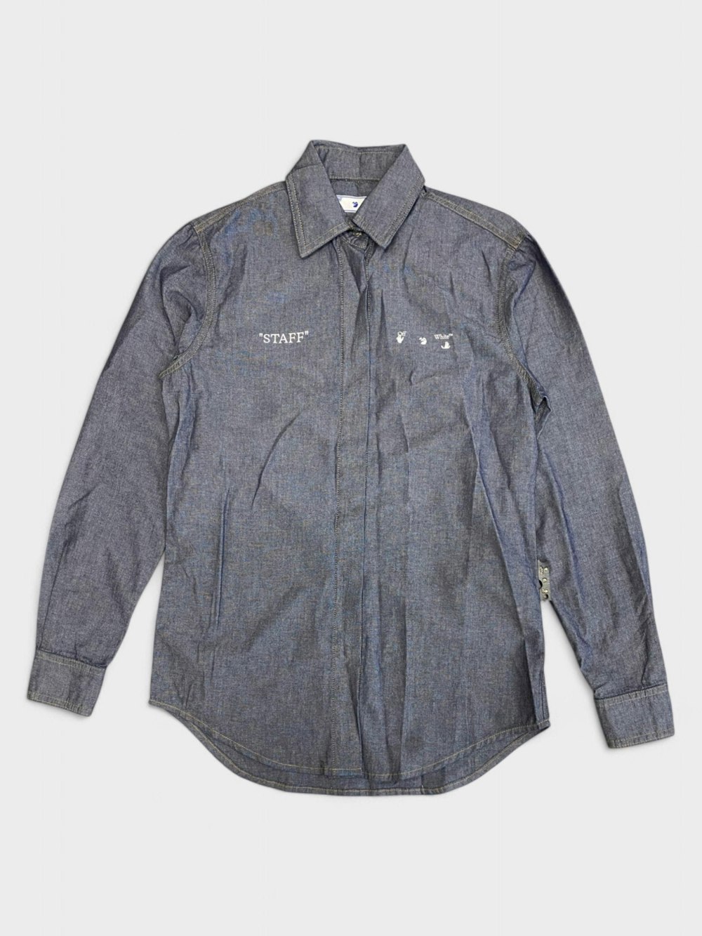 Off-White Staff Chambray Basic Shirt Blue - Mens | Rackhams