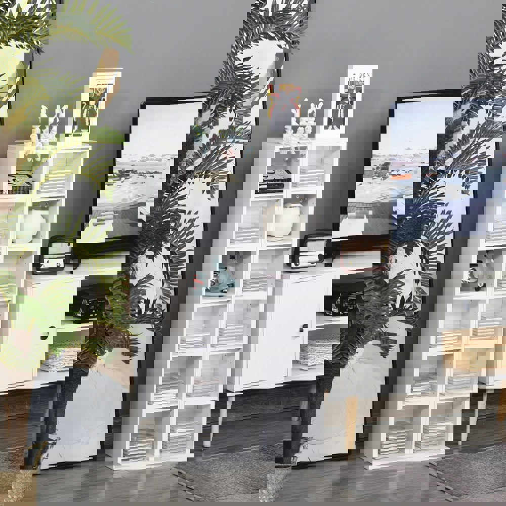 HOMCOM Set of 2 CD Storage Units with Adjustable | Rackhams