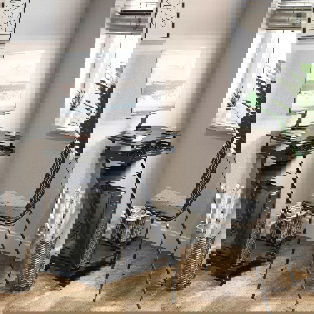 HOMCOM Movable Computer Desk with 4 Moving Wheels | Rackhams