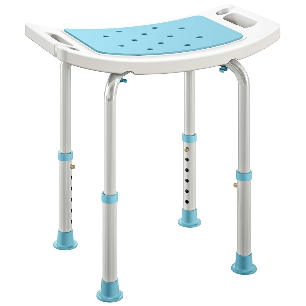 HOMCOM Adjust Aluminium Bath Stool Shower Non-Slip w/ | Rackhams