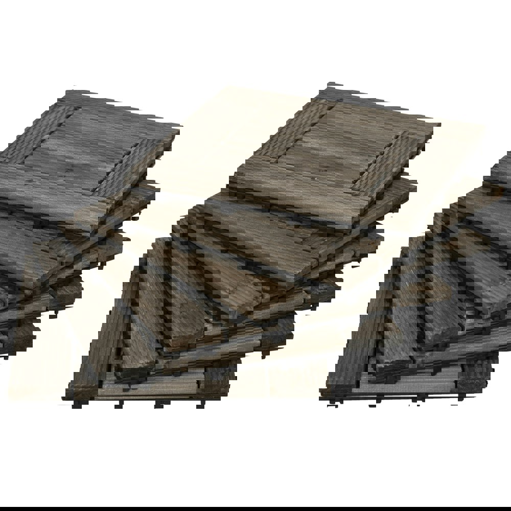 Outsunny 27pc Floor Tiles Interlocking Solid Wood DIY | Rackhams