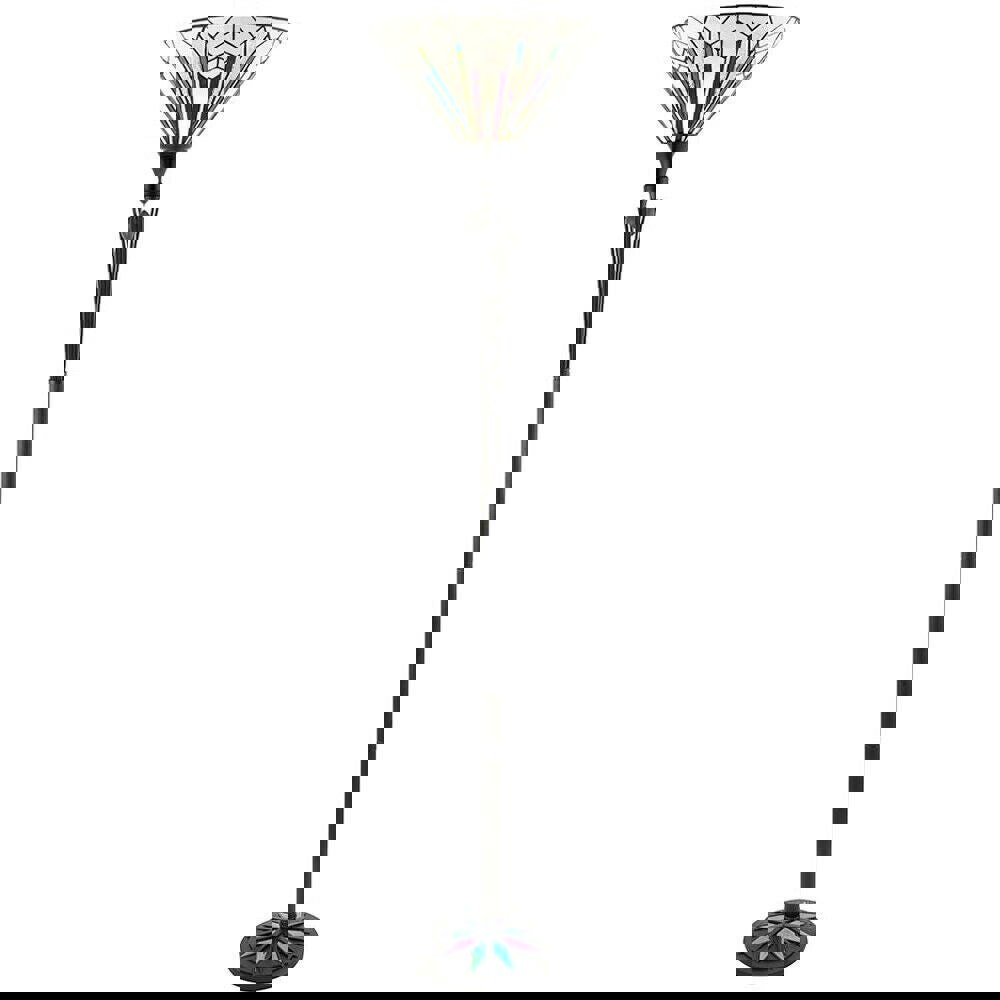 Loops 1.7m Tiffany Floor Lamp Black Stem & Retro | Rackhams