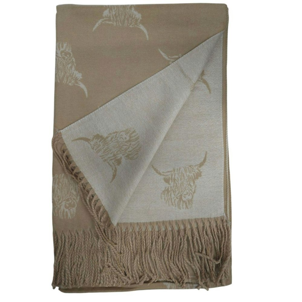 Love EMVY Highland Cow Scarf – Reversible Cashmere | Rackhams
