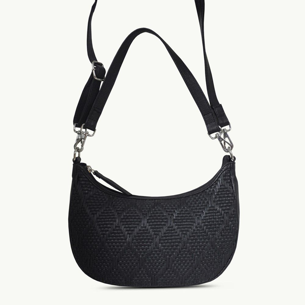 Real Hide Bags 'Wonder Weave' Black Real Leather Woven | Rackhams