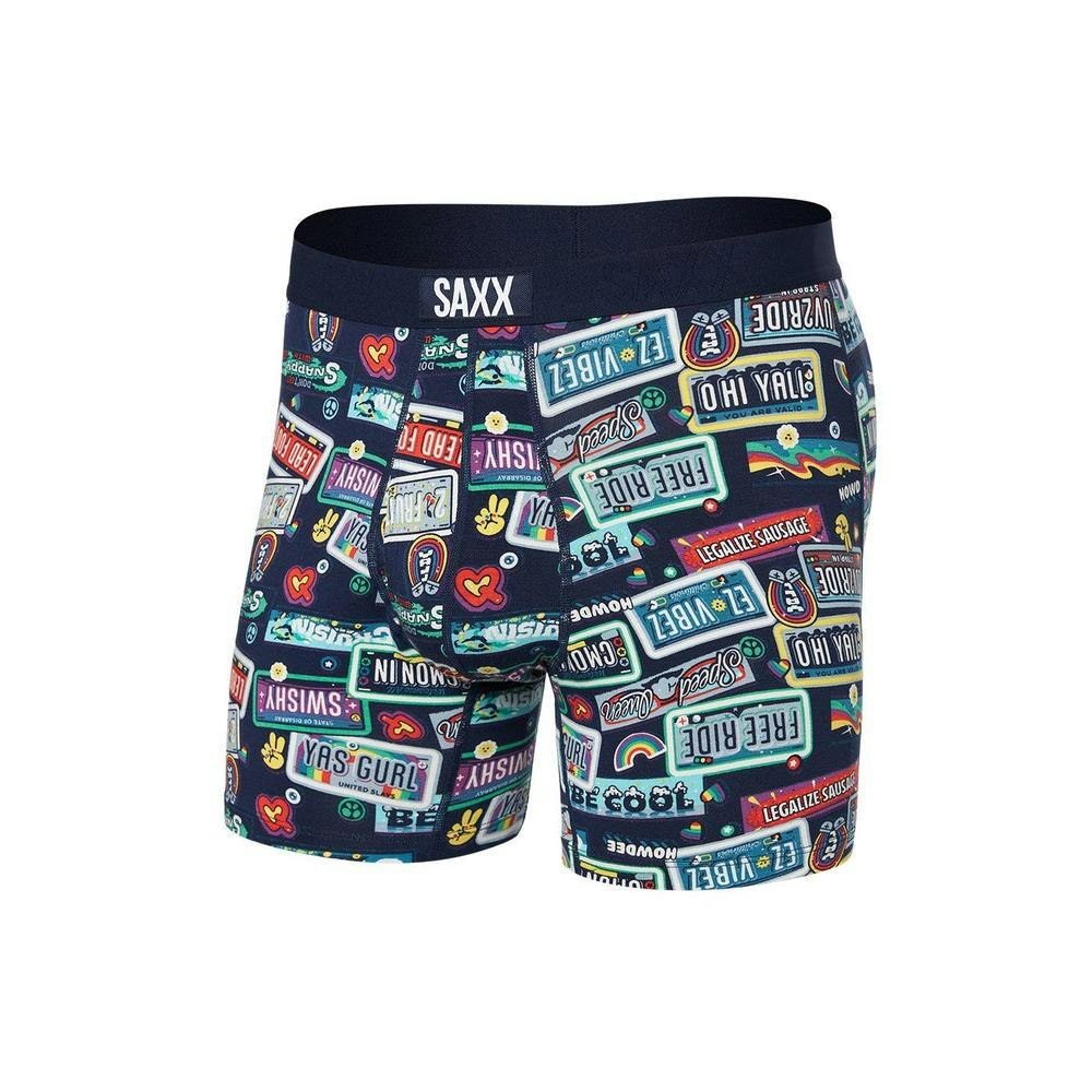 SAXX Ultra Super Soft Vanity Plates Boxer Brief, Blue | Rackhams