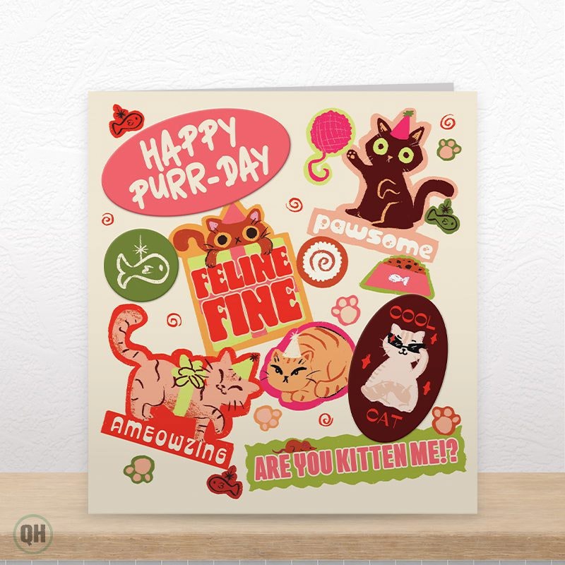 Happy Purr-day! - Funny Cat Jokes Birthday Card | Rackhams