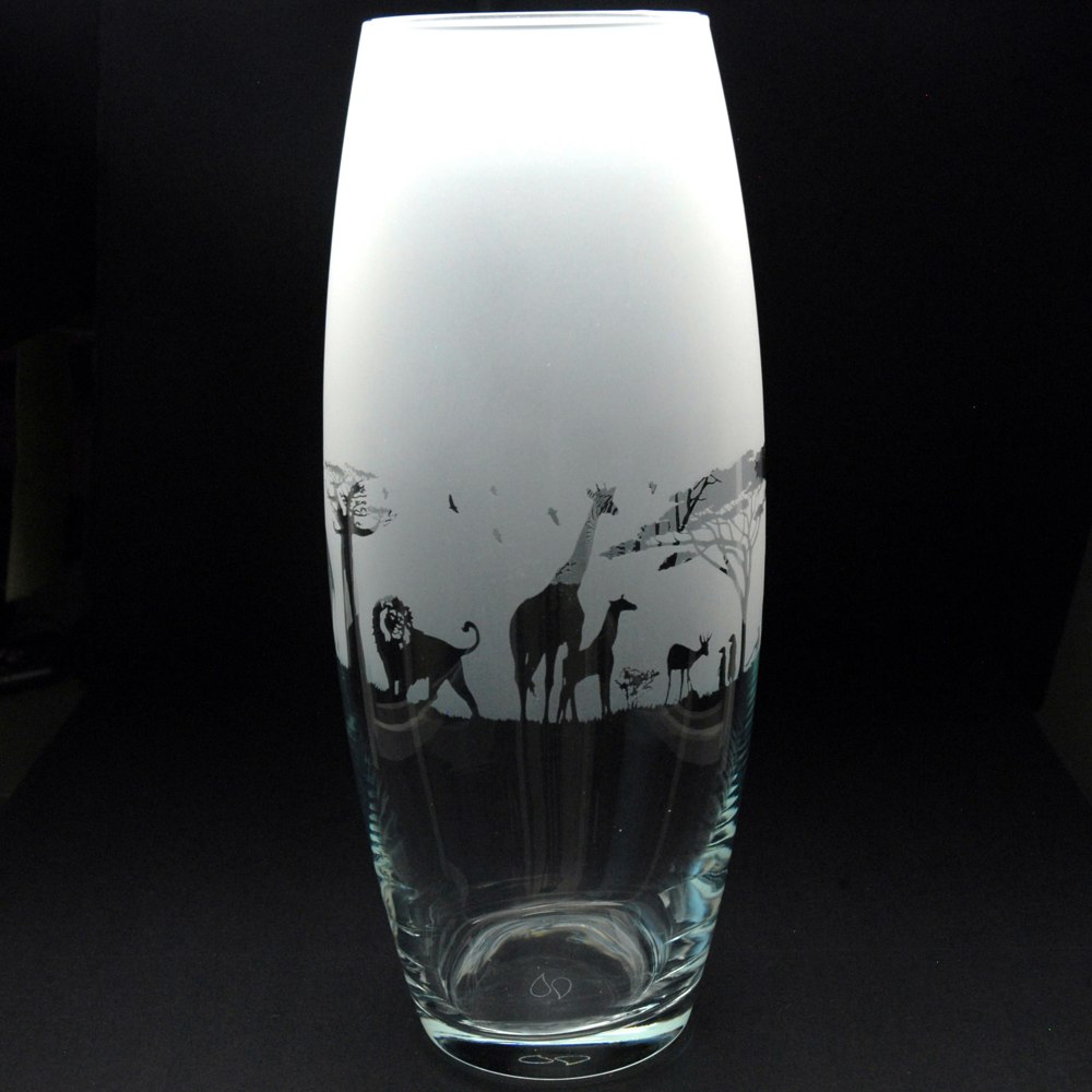Glyptic Glass Art Safari Glass Botanica Vase - Hand | Rackhams