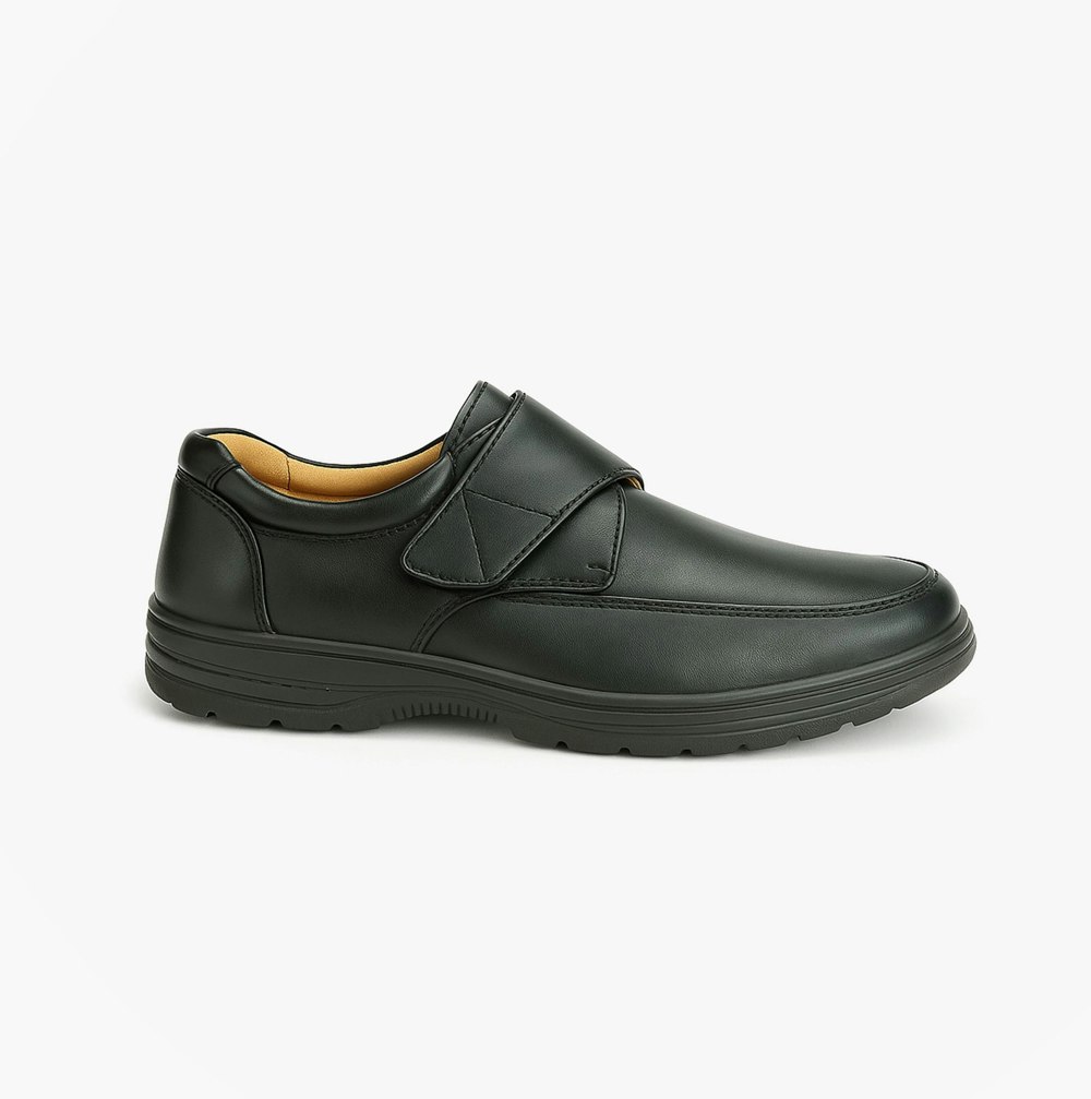Scimitar BARNEY Mens Faux Leather Touch Fasten Shoes | Rackhams