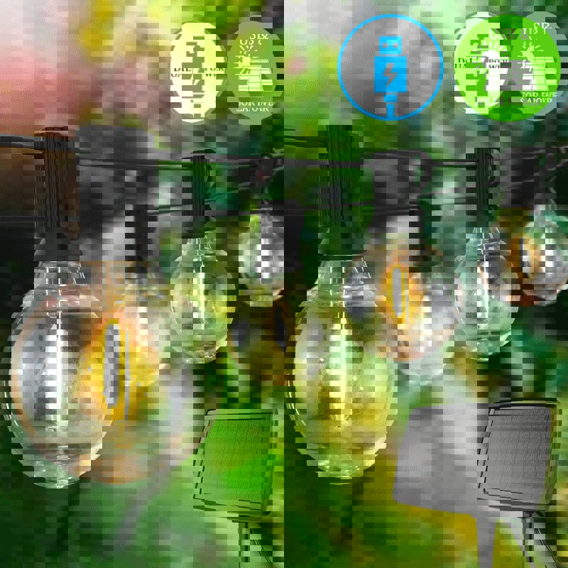 Lighting Legends 7.6M / 25FT LED Solar / USB Dual | Rackhams