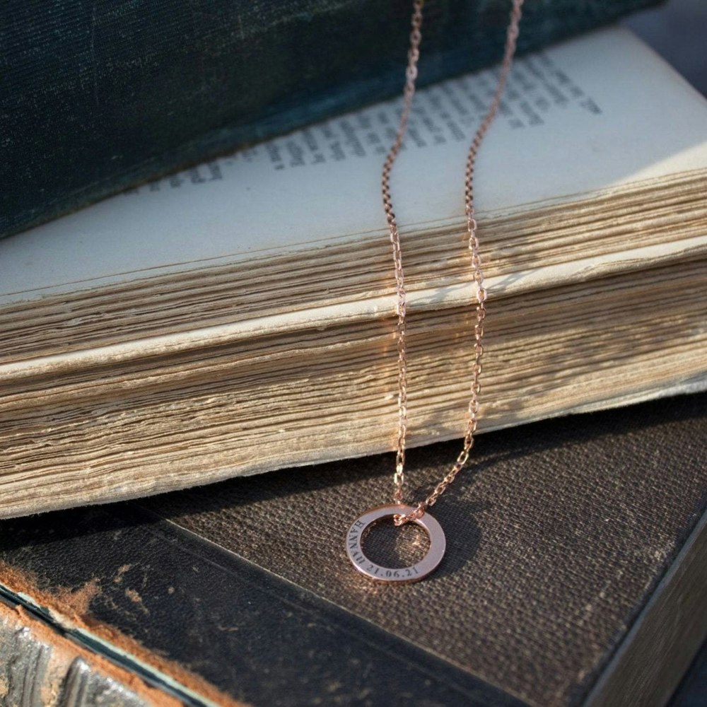 Mylee London Personalised One Ring Rose Gold Necklace | Rackhams