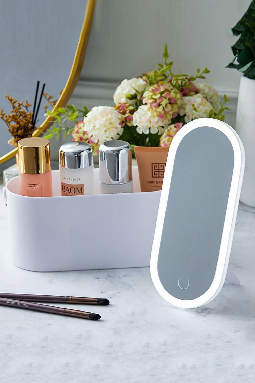 Living and Home Portable Round Vanity Cosmetic Storage | Rackhams