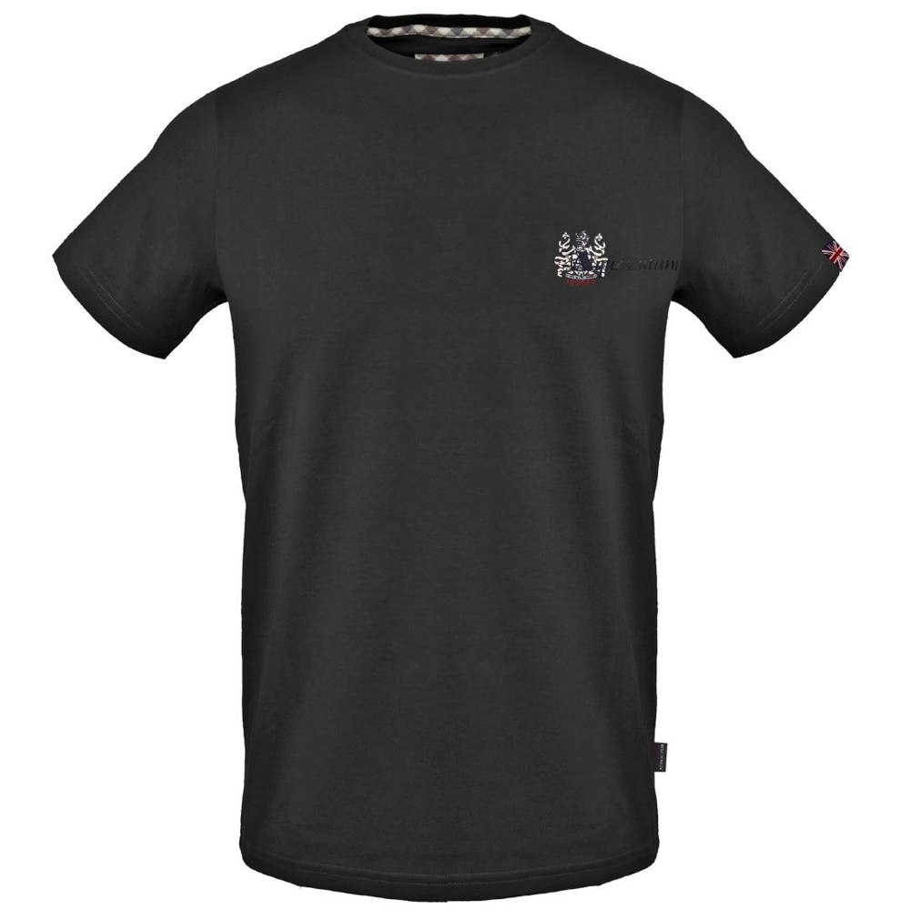 Aquascutum Mens Aldis Chest Logo T-Shirt - Black | Rackhams