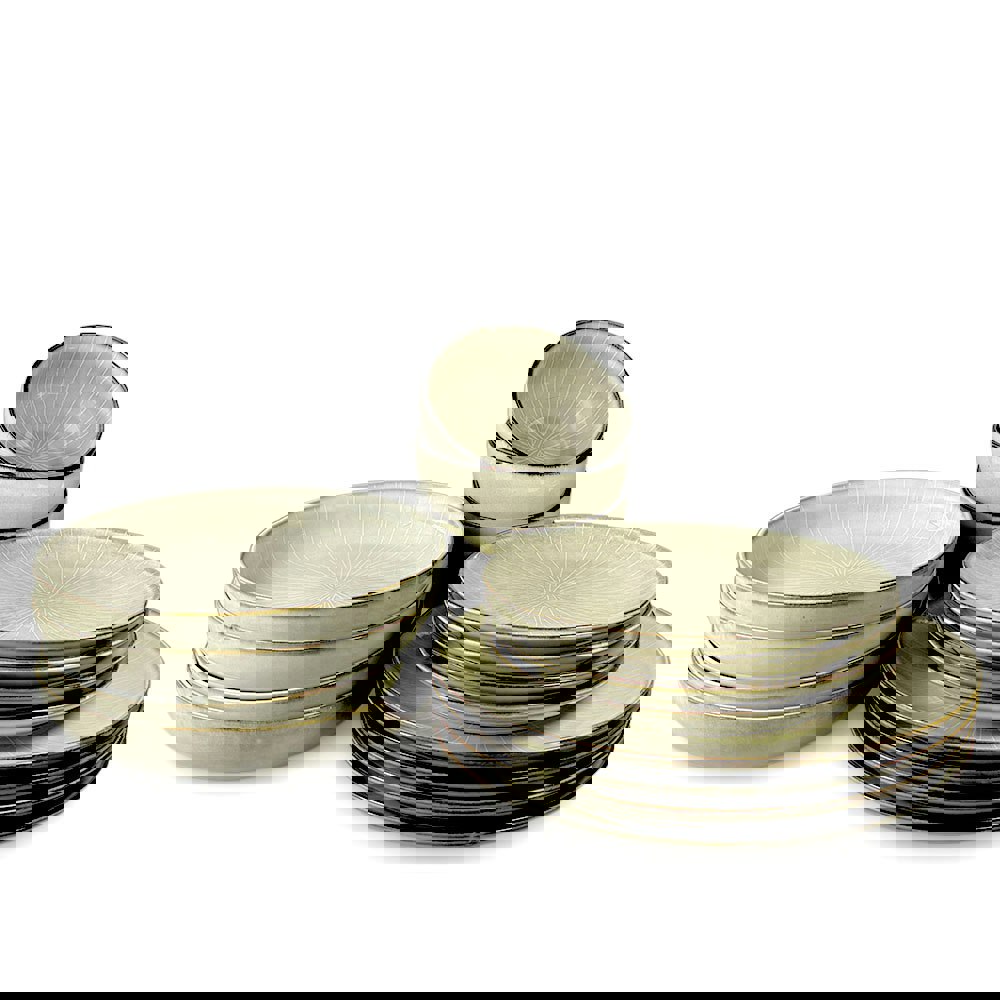 Scandi Home 16 Piece Fika Oatmeal Reactive Glaze | Rackhams