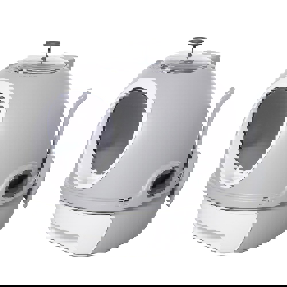 PawHut Futuristic Capsule-Shaped Cat Litter Box w/ 2 | Rackhams