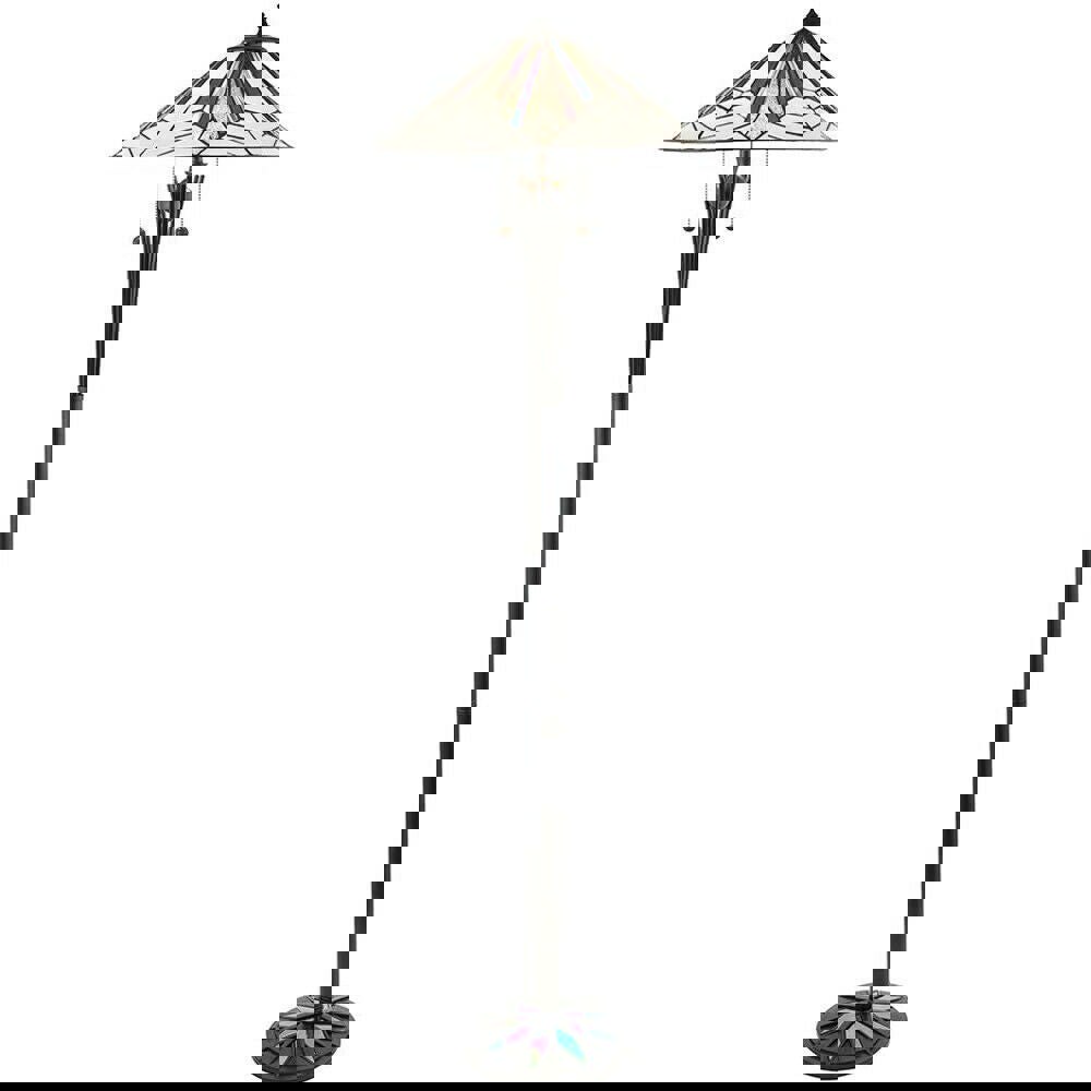 Loops 1.6m Tiffany Twin Floor Lamp Black Stem & Retro | Rackhams
