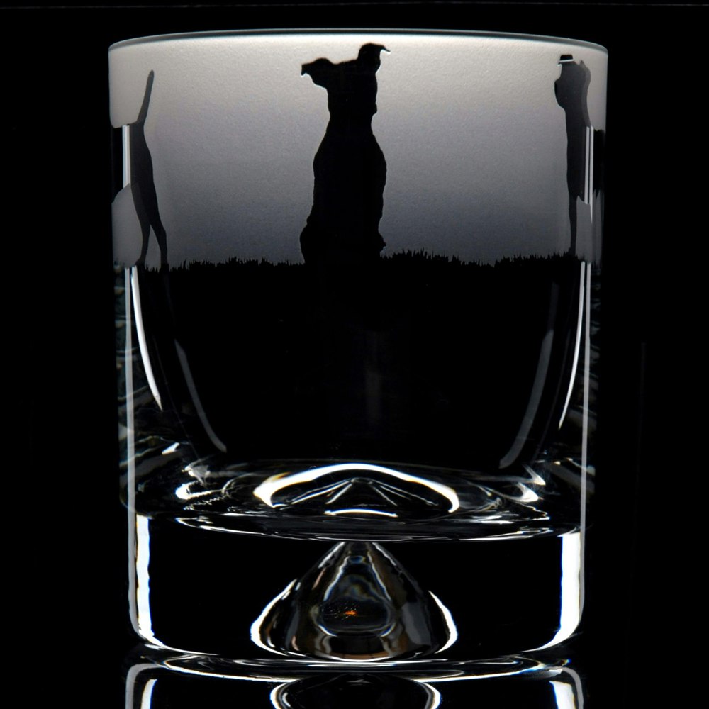 Glyptic Glass Art Jack Russell Dog Whiskey Tumbler | Rackhams