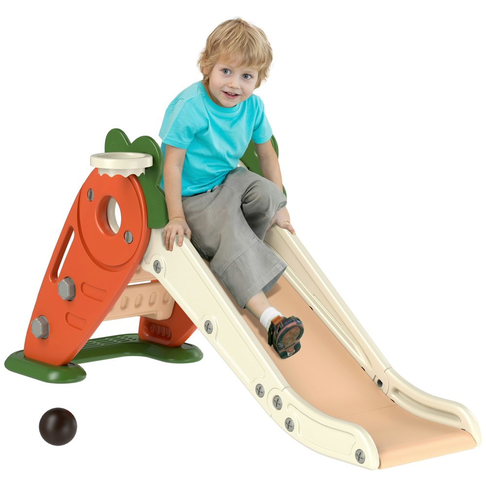 AIYAPLAY 3 in 1 Kids Slide, Carrot-themed Foldable | Rackhams