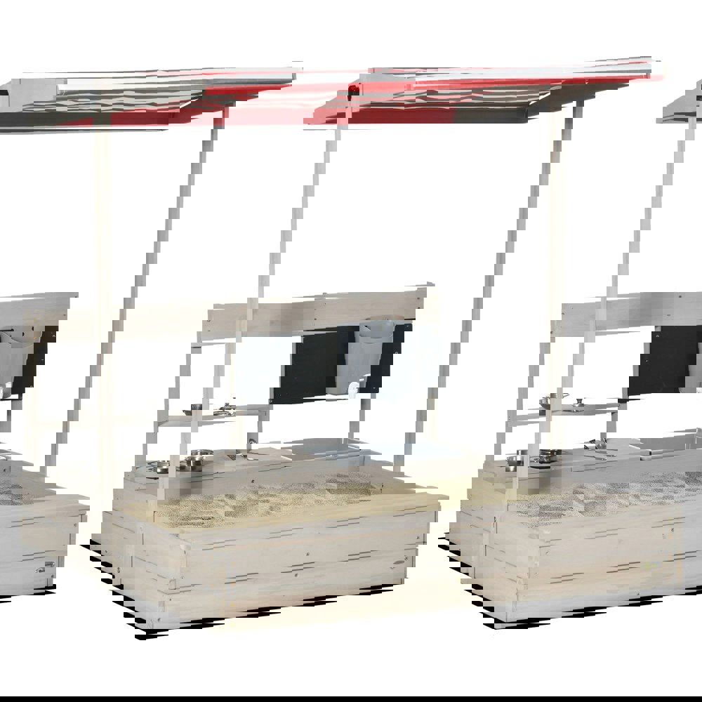 Outsunny Kids Wooden Sandbox w/ Canopy, Kitchen Toys, | Rackhams