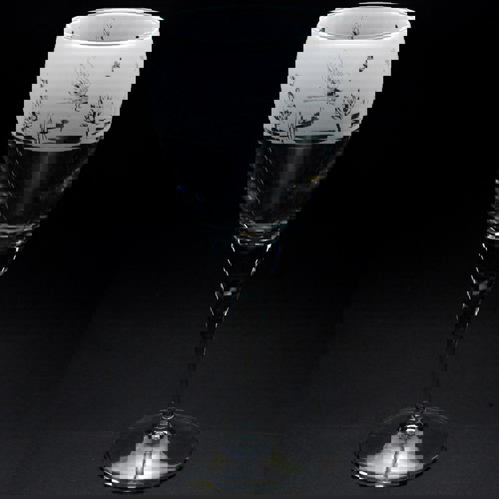 Glyptic Glass Art Butterfly and Dragonfly Crystal Wine | Rackhams