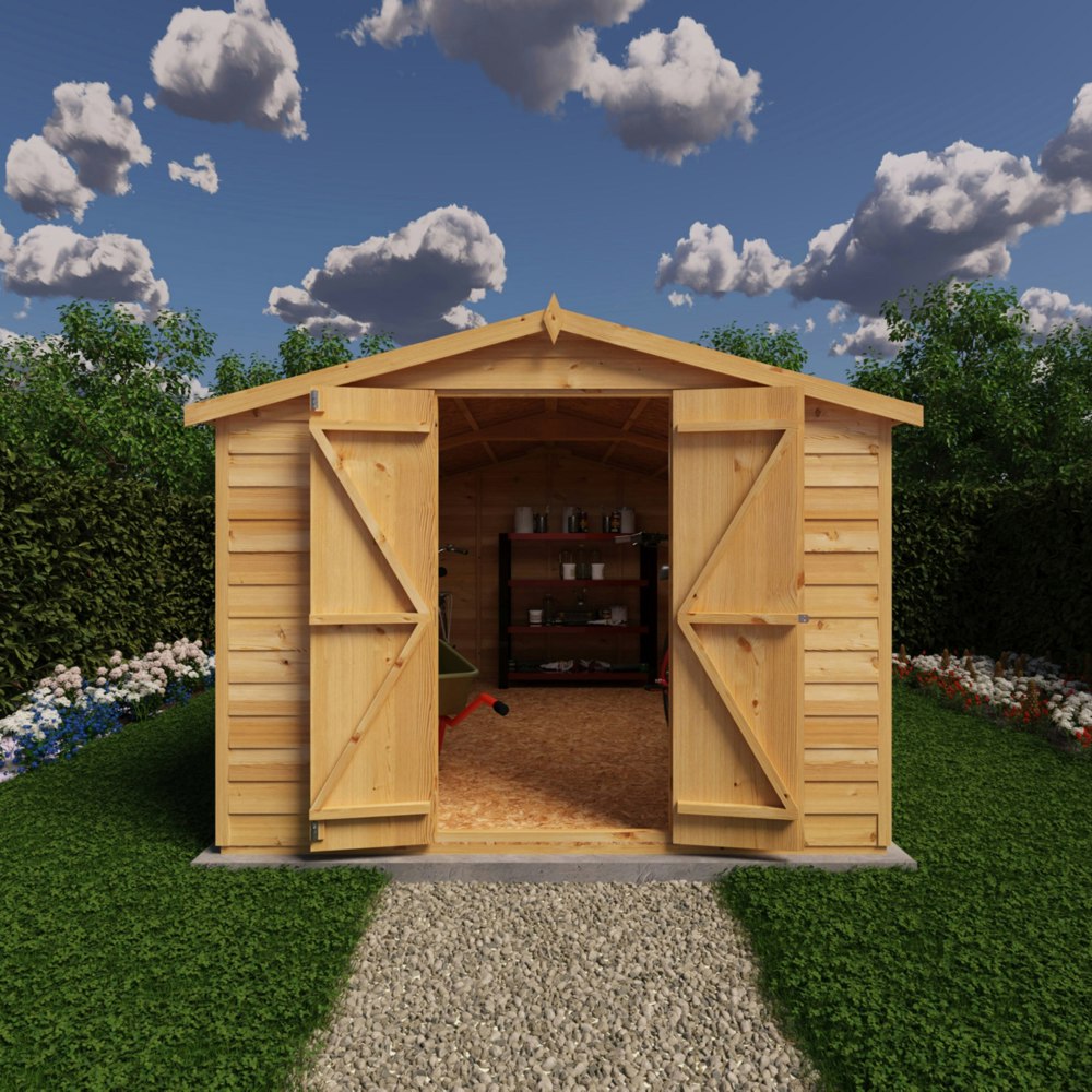 Shire Overlap Double Door No windows 12x8 Storage Shed | Rackhams