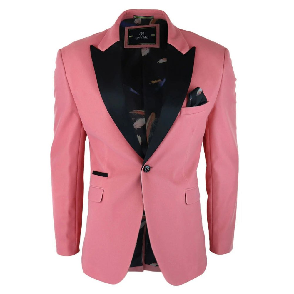 House Of Cavani Mens Velvet Blazer Tuxedo Jacket Black | Rackhams
