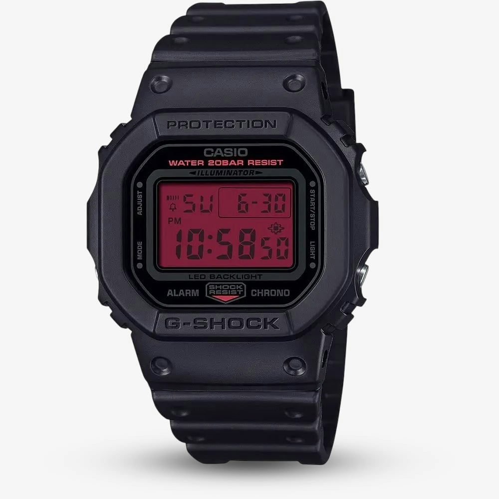 Casio Mens G-Shock Black & Red Digital Watch | Rackhams