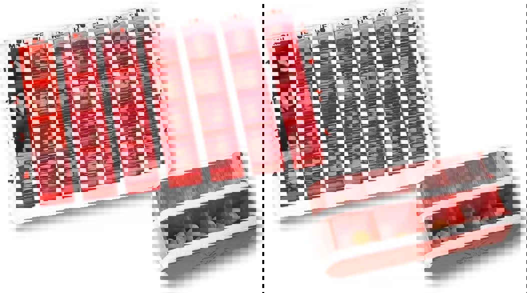 Pivotell Red Daily & Weekly Pill Box Organiser Set - | Rackhams