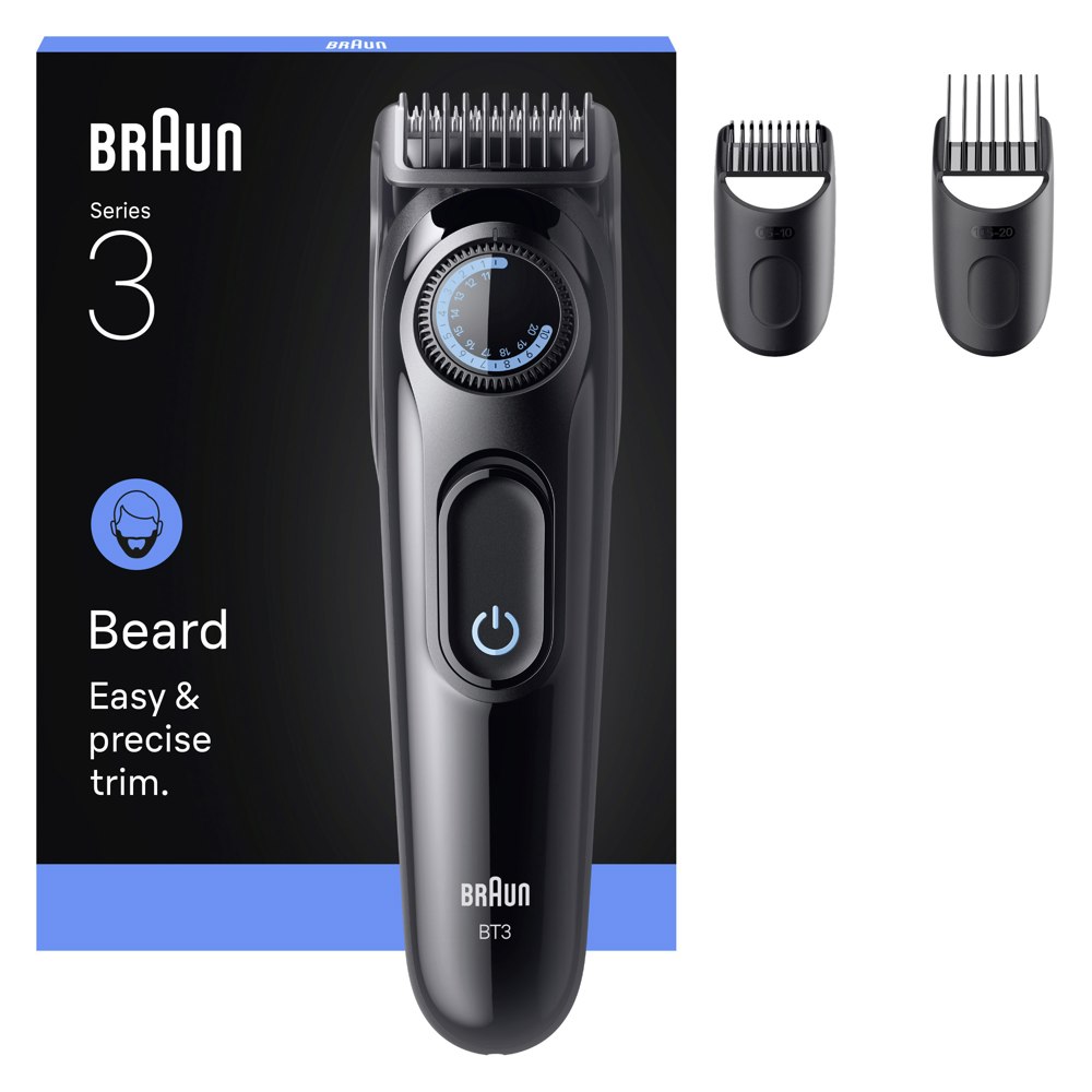 Braun Beard Trimmer Series 3, BT3520, +3 Styling Tools | Rackhams
