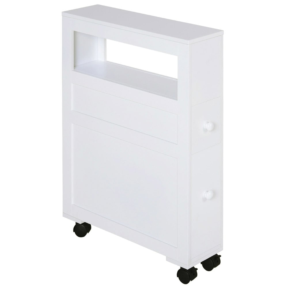 HOMCOM 72x16cm Narrow Bathroom Storage Unit 2 Drawers | Rackhams