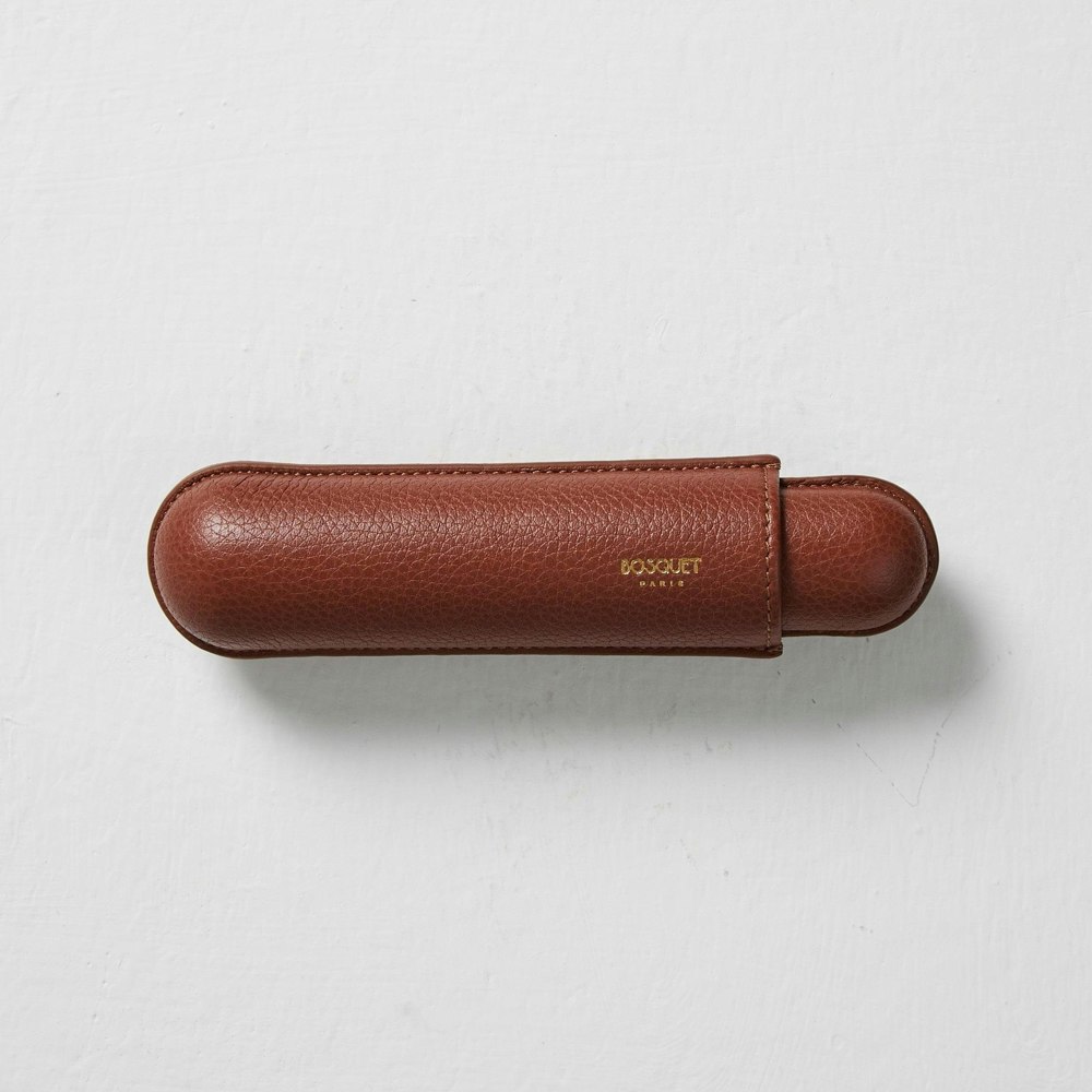 Bosquet Paris Grained Calf Leather Cigar Case for 1 - | Rackhams