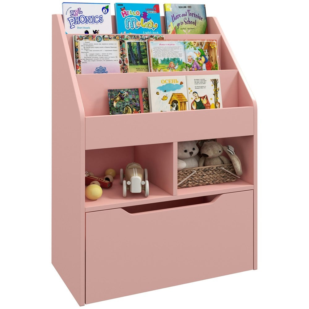 HOMCOM Kids Bookcase, Toy Box w/ Storage Drawer, | Rackhams