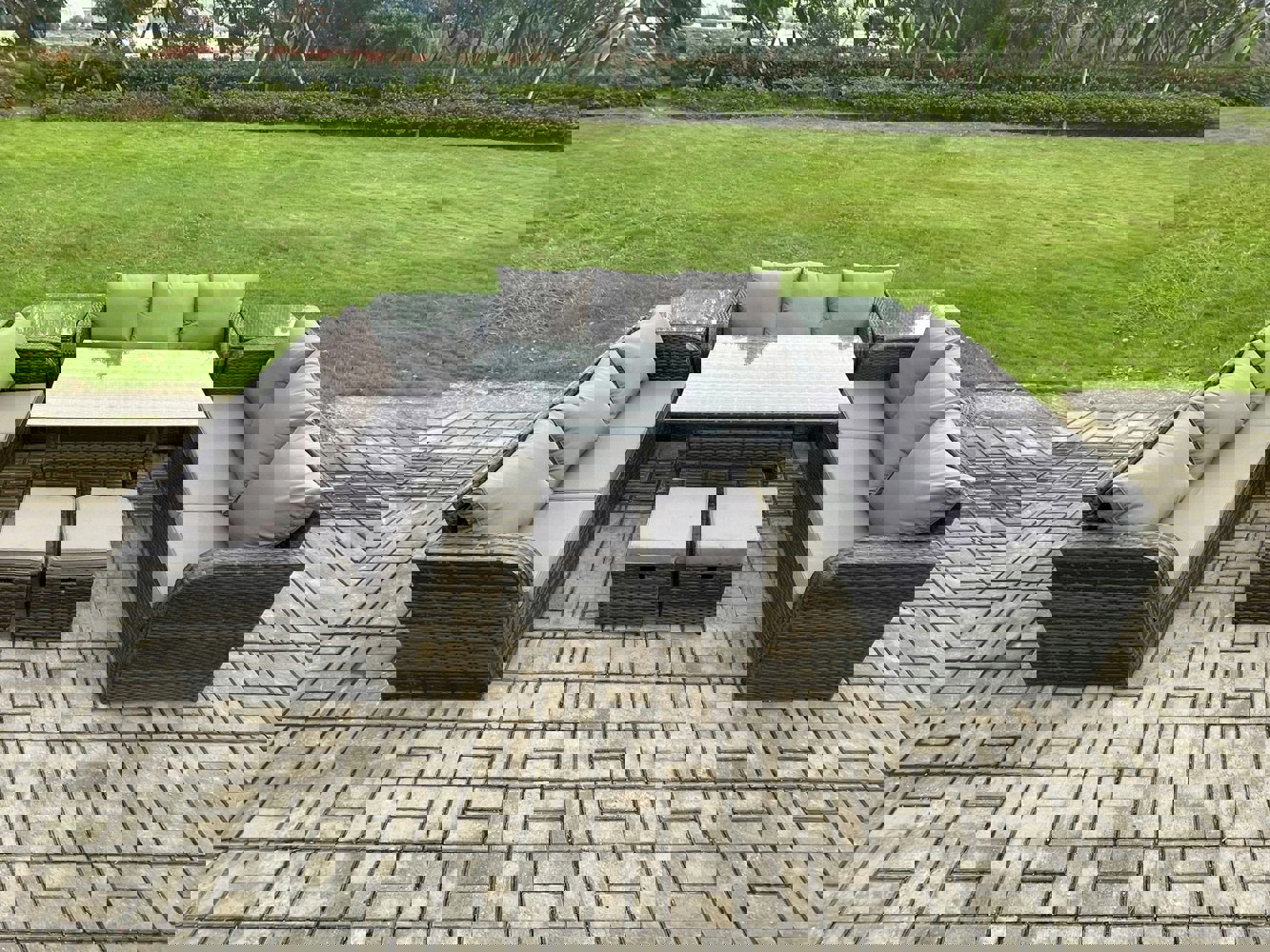 Fimous 11-Seater Dark Grey Rattan Outdoor Lounge Set | | Rackhams