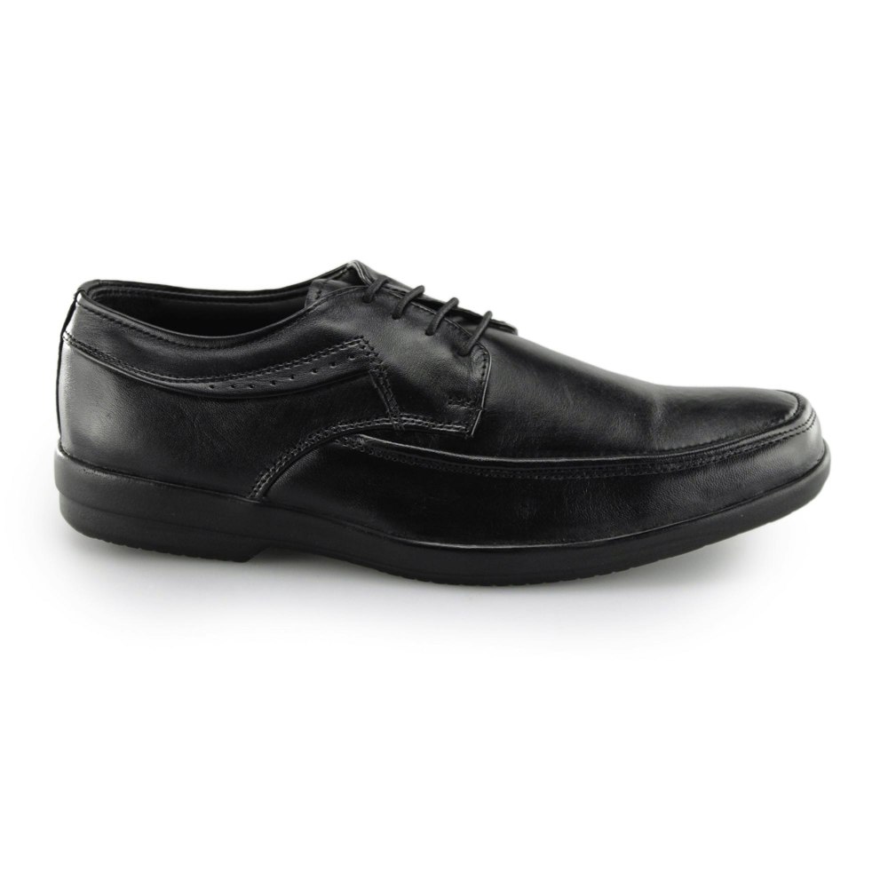 Fleet & Foster DAVE Mens Leather Derby Shoes Black | Rackhams