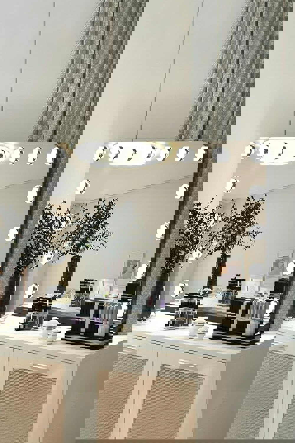 Living and Home Large Hollywood Vanity Mirror with 15 | Rackhams