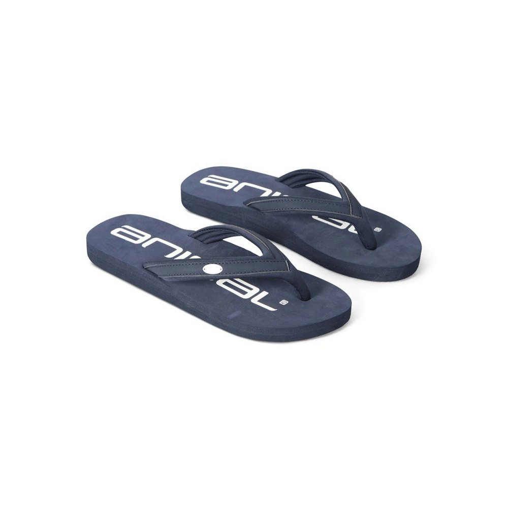 Animal Womens Logo Recycled Flip Flops - Blue/White | Rackhams