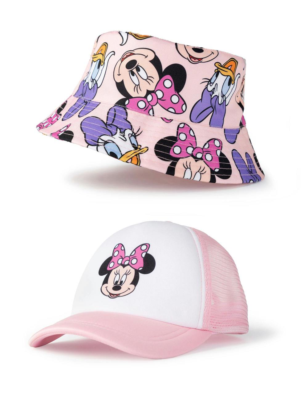Disney Girls Pink Minnie Mouse Bucket Hat & Cap Set | Rackhams
