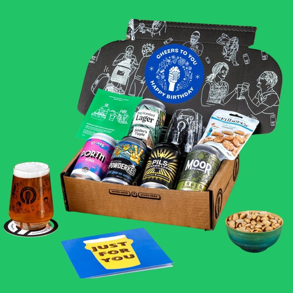 QWERTY Beer Box Lager Birthday Hamper | Rackhams