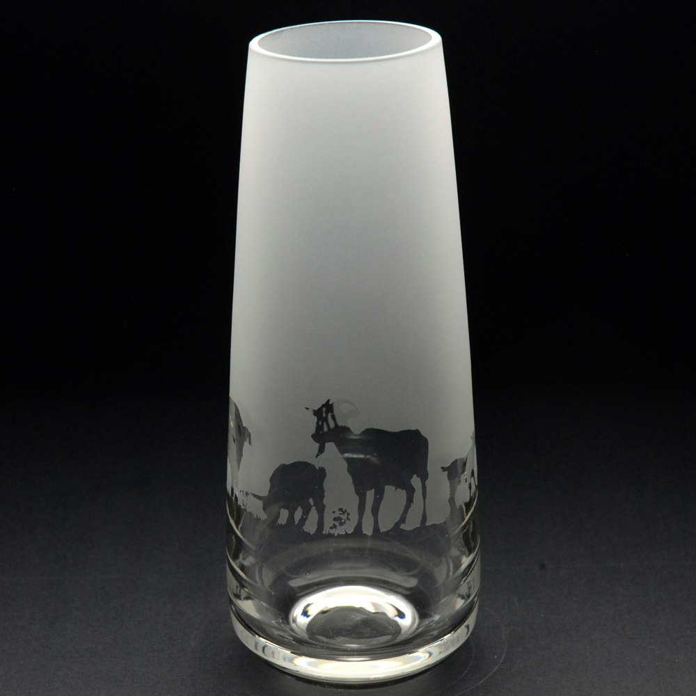 Glyptic Glass Art Goat Glass Bud Vase - Hand | Rackhams